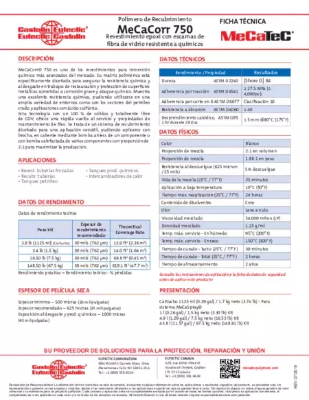Technical Data Sheet MeCaTeC MeCaCorr 750 | Castolin Eutectic
